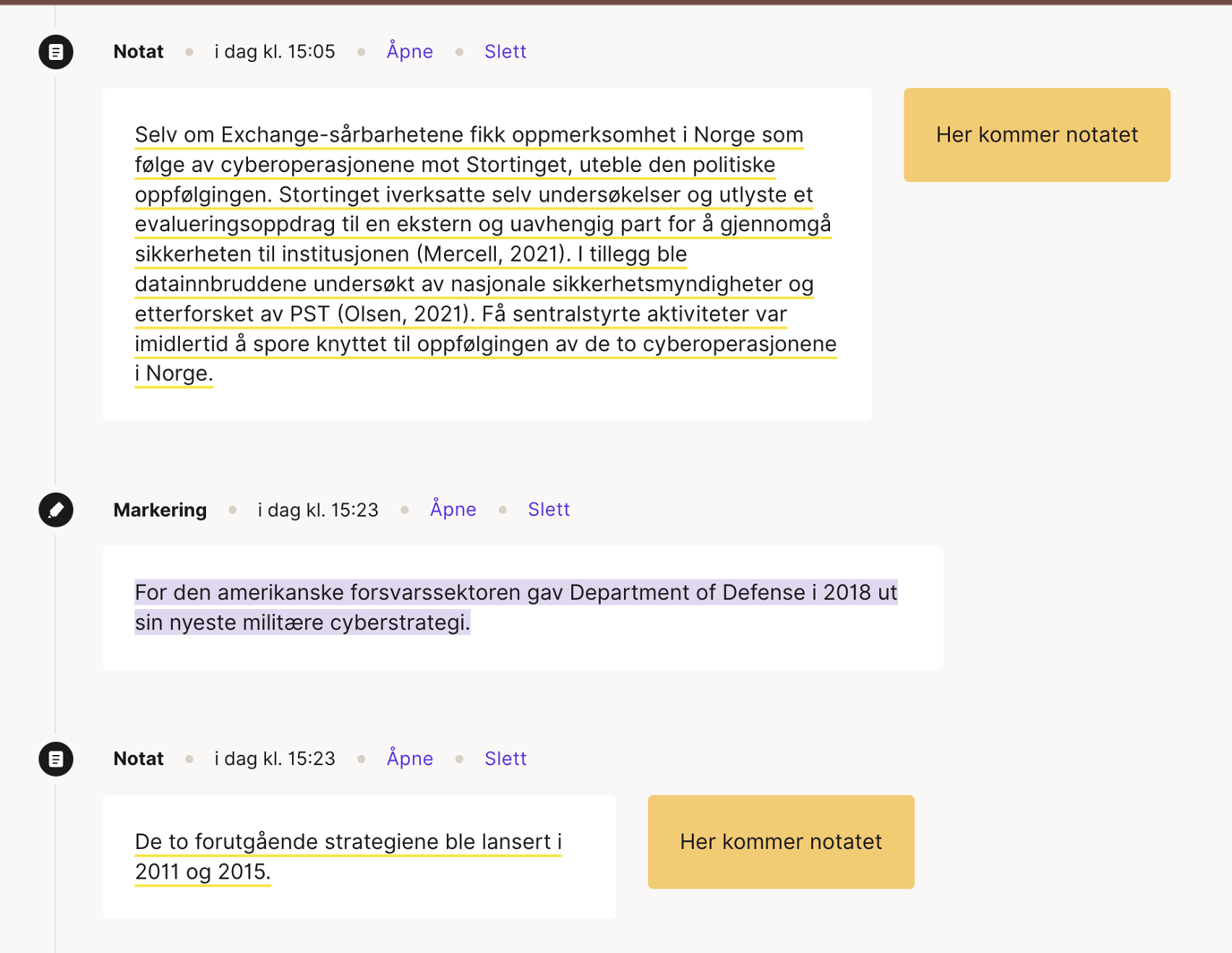 Slik markerer du og tar notater